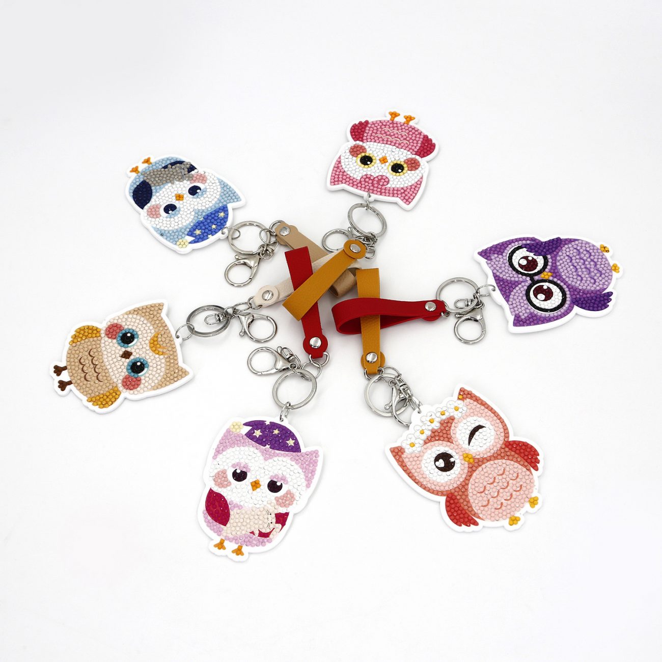 Diamond Art Owl key chain kit – DIY kit. Make your own key chain ...