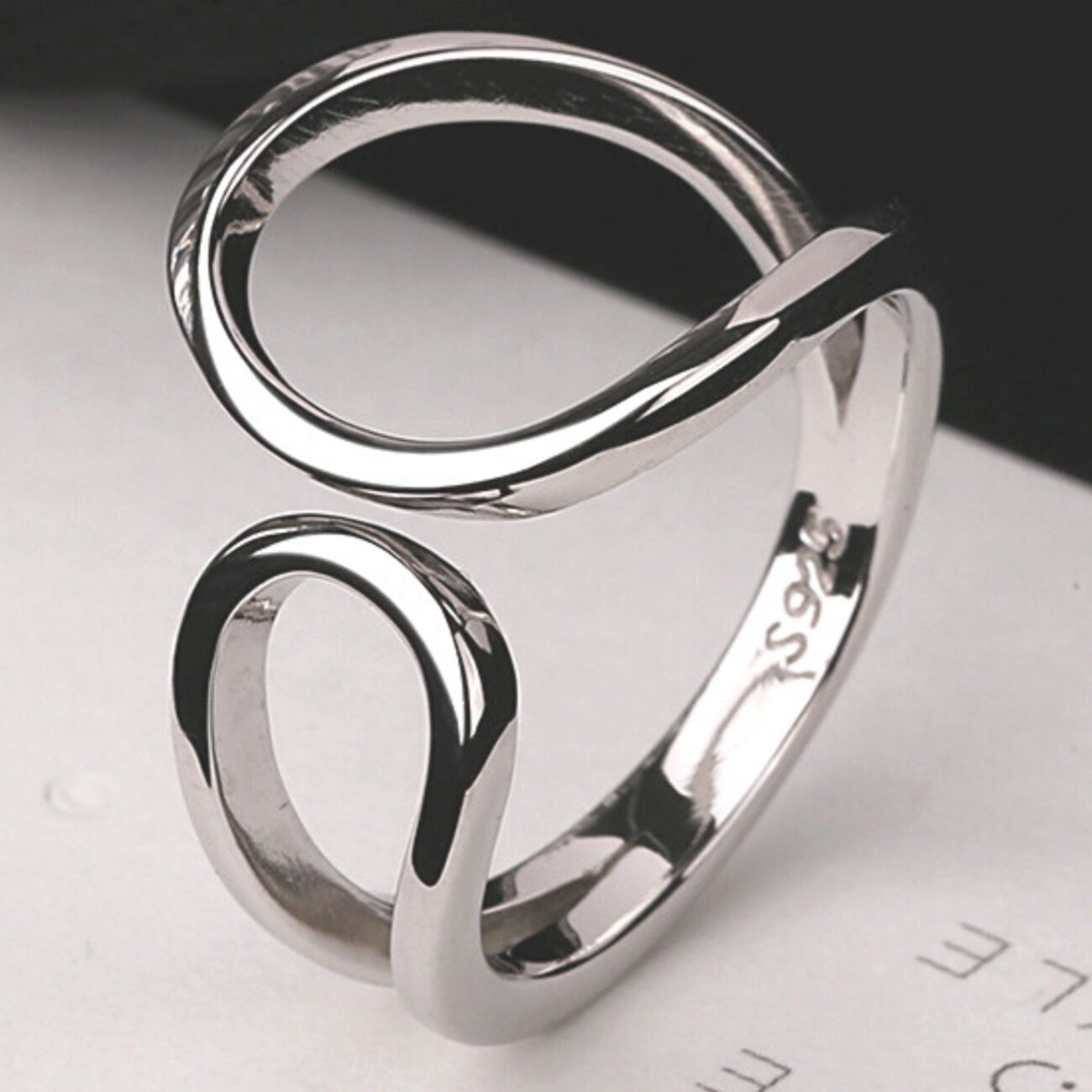 Silver Ring – Loop Design Sterling Silver 925 Adjustable ring – Splurg ...
