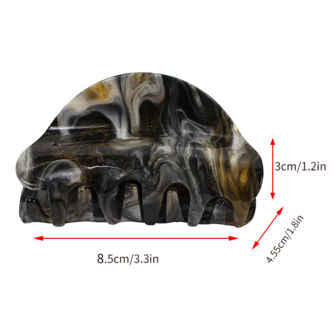 Marbled acrylic one piece semi-circle one piece claw clips – Splurg'd ...