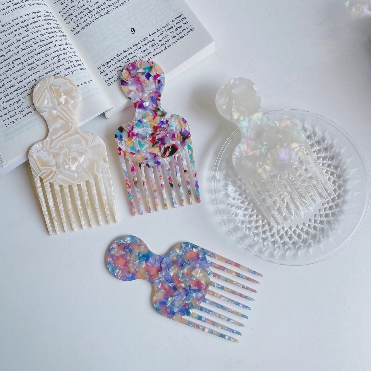 Resin handmade slim hair pick – Splurg'd Studio