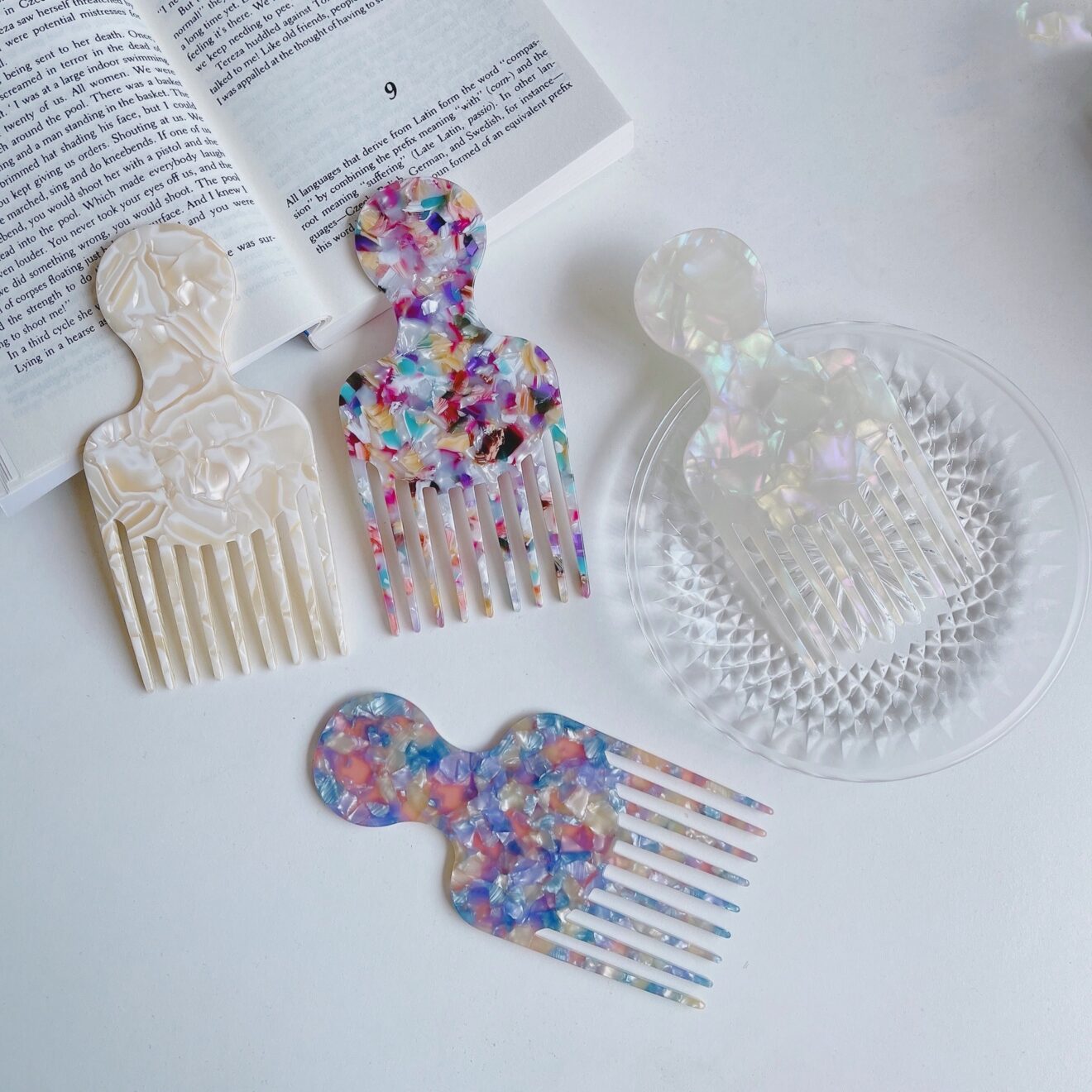 Resin handmade slim hair pick – Splurg'd Studio