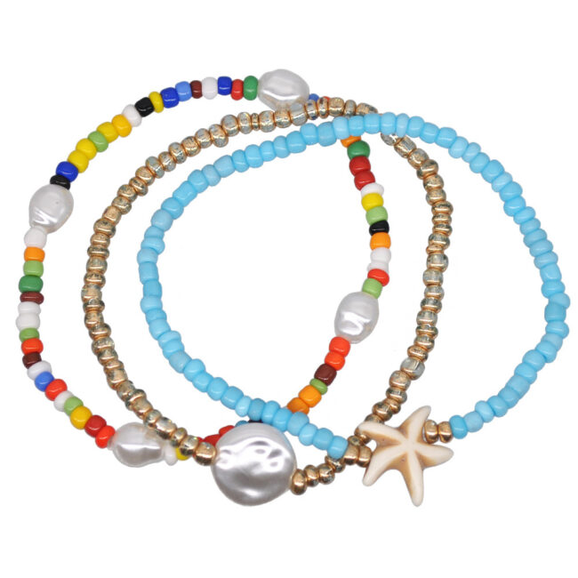 Seed bead summer bracelet set 3 pieces – Splurg'd Studio