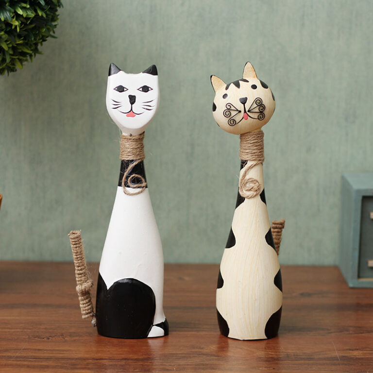 Wooden cat centerpiece 2 piece set – Splurg'd Studio